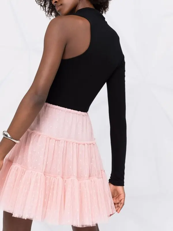 Red Valentino Point D'esprit Tiered Skirt - Pink