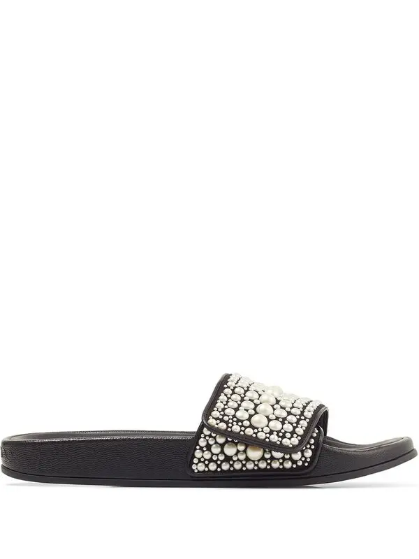 JIMMY CHOO Fitz Embellished Slides - Black