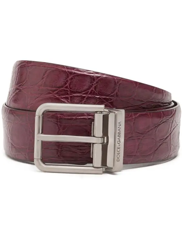 Dolce & Gabbana Buckled Leather Belt - Red