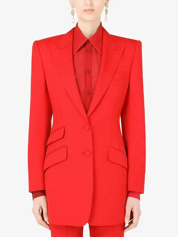 Dolce & Gabbana Single-breasted Silk-blend Blazer - Red