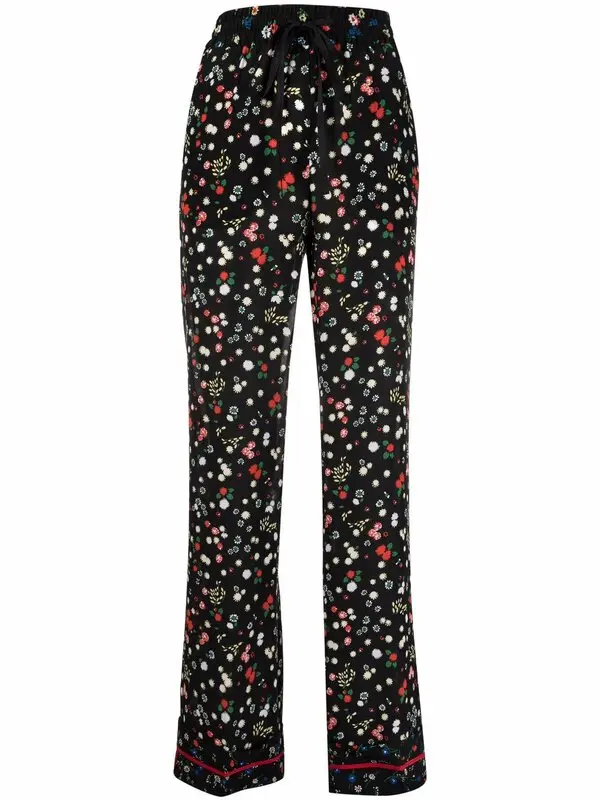 Red Valentino Floral-print Elasticated-waist Trousers