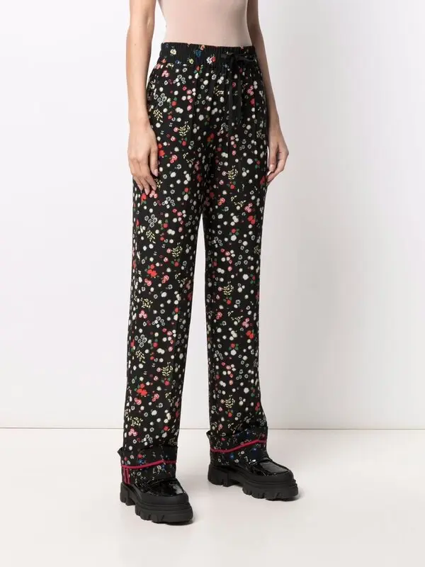 Red Valentino Floral-print Elasticated-waist Trousers