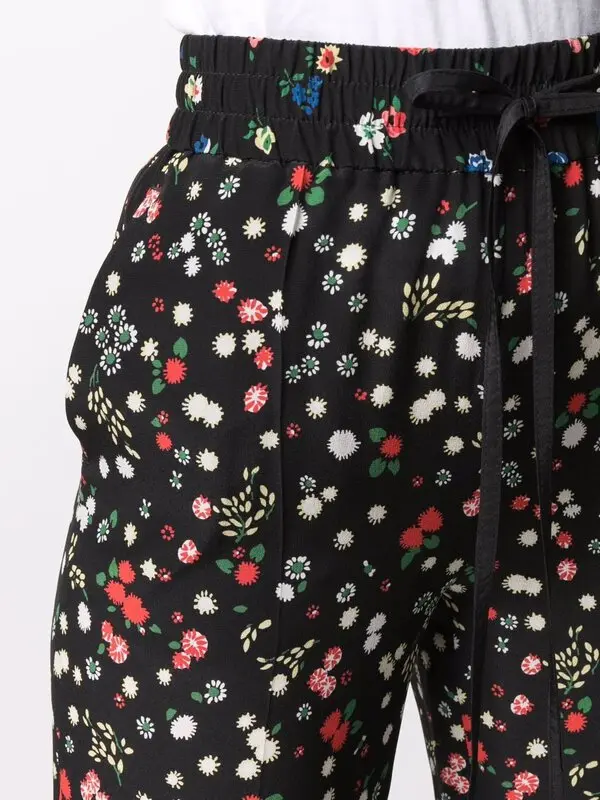Red Valentino Floral-print Elasticated-waist Trousers