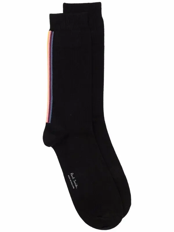Paul Smith Striped Knit Socks - Black