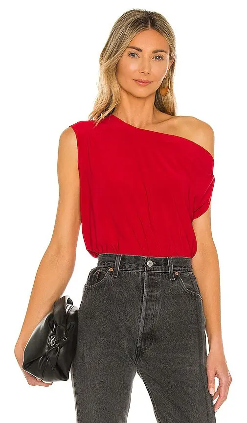 Norma Kamali X Drop Shoulder Top - Tiger Red