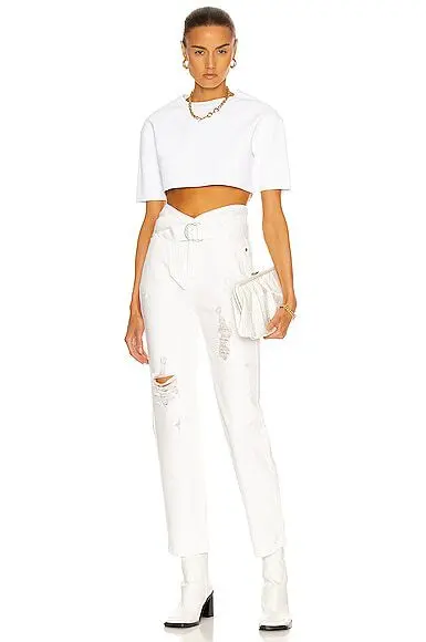 Marissa Webb Travis Denim Pant In Cream
