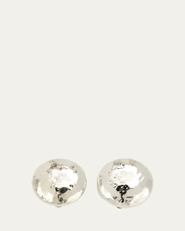 Ippolita Sterling Hammered Button Clip Earrings
