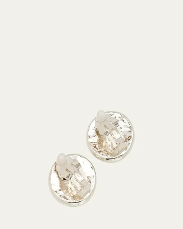 Ippolita Sterling Hammered Button Clip Earrings