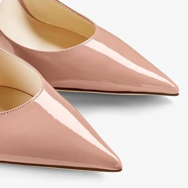 JIMMY CHOO Bing 100 Patent Leather Mules - Ballet Pink