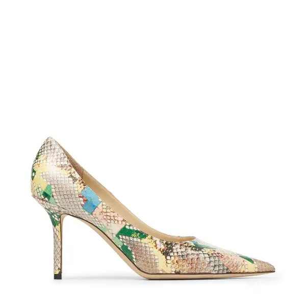 JIMMY CHOO Love 85 Glossy Rainbow Elaphe Pointed Pumps