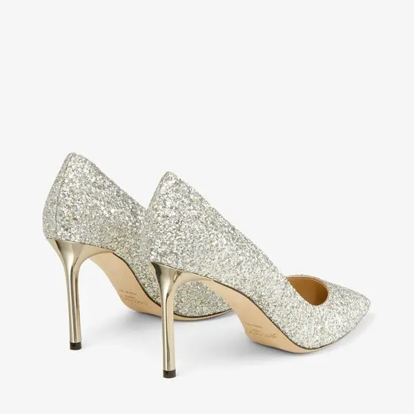 JIMMY CHOO Romy 85 Glitter Fabric Pumps - Silver