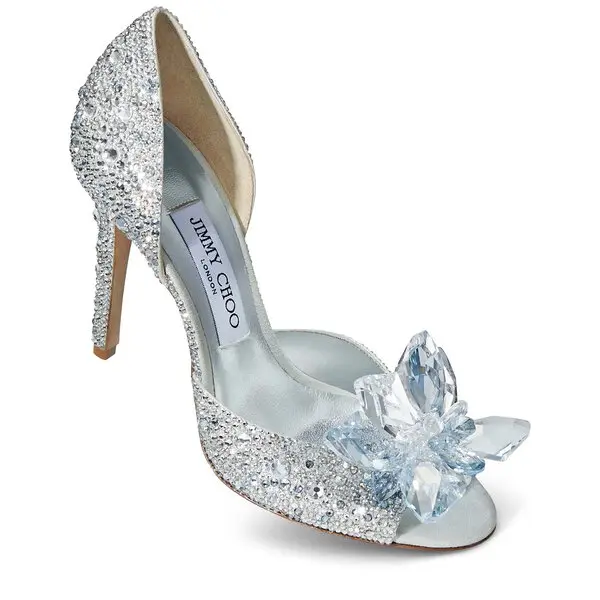 Jimmy Choo Anilla 100 Crystal Covered Open Toe Pumps In Silver