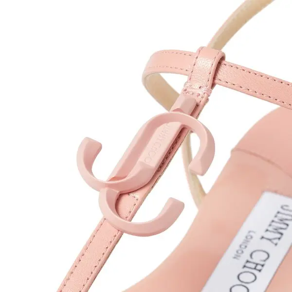 JIMMY CHOO Alodie Flat Nappa And Patent Leather Sandals
