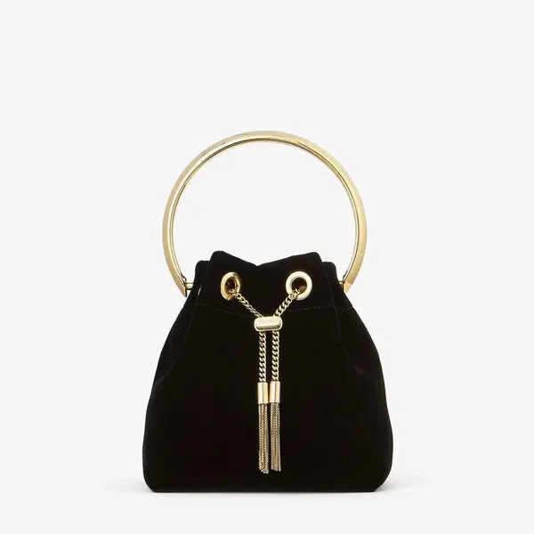 JIMMY CHOO Bon Bon Velvet Bag - Black