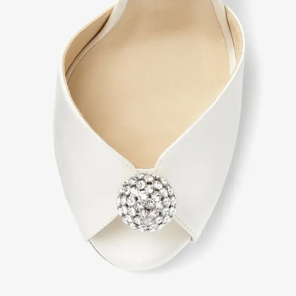 JIMMY CHOO Sacora 85 Crystal-embellished Sandals - Neutral