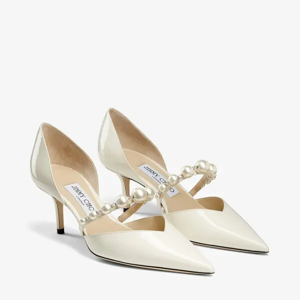 JIMMY CHOO Aurelie 65 Pointed Pumps - Latte/white