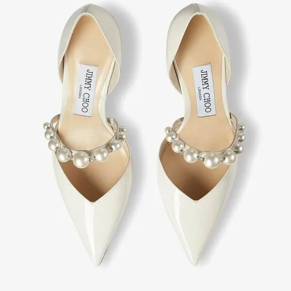 JIMMY CHOO Aurelie 65 Pointed Pumps - Latte/white