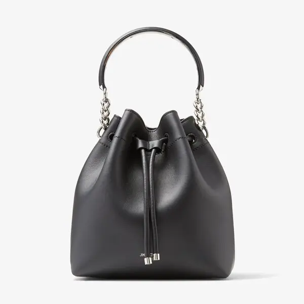 JIMMY CHOO Bon Bon Bucket Calf Leather Bag With Silver Metal Handle Multicolor