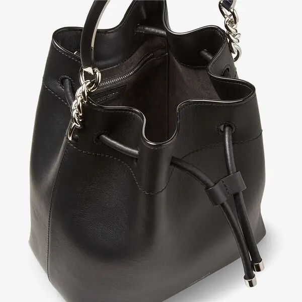 JIMMY CHOO Bon Bon Bucket Calf Leather Bag With Silver Metal Handle Multicolor