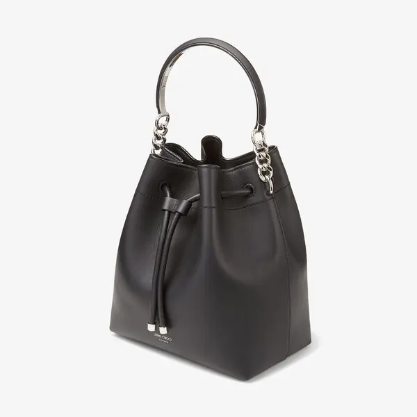 JIMMY CHOO Bon Bon Bucket Calf Leather Bag With Silver Metal Handle Multicolor