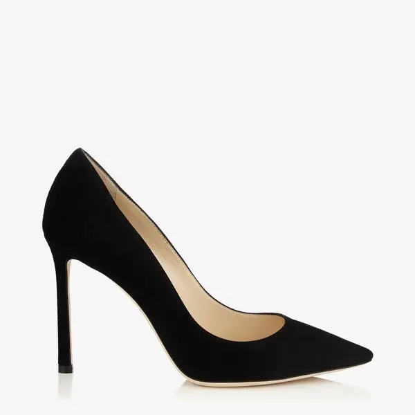 JIMMY CHOO Romy 100 Suede Pointy Toe Pumps