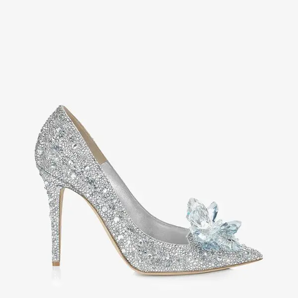 JIMMY CHOO Avril Crystal Covered Pointy Toe Pumps