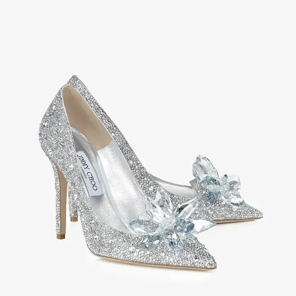 JIMMY CHOO Avril Crystal Covered Pointy Toe Pumps