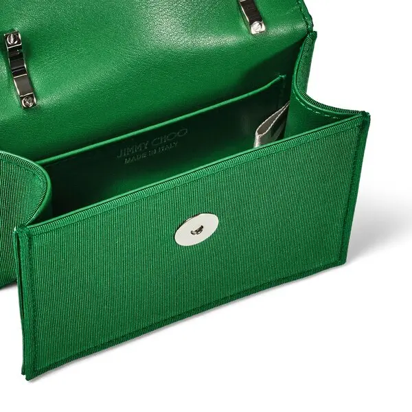 JIMMY CHOO Mini Paris Malachite Grosgrain Fabric Mini Bag With Crystal Buckle