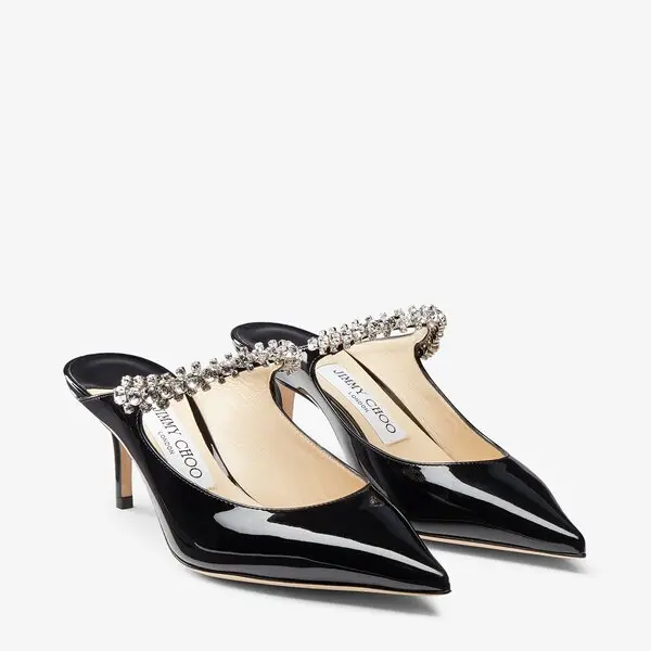 JIMMY CHOO Bing 65 Patent Leather Mules - Black