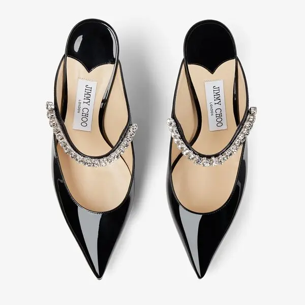 JIMMY CHOO Bing 65 Patent Leather Mules - Black