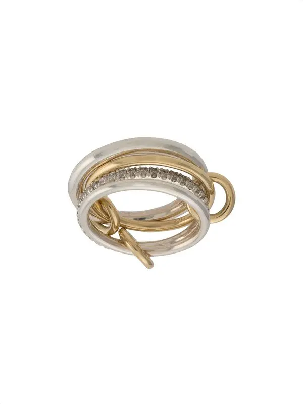 SPINELLI KILCOLLIN 18kt Yellow Gold And Sterling Silver Nimbus Sg 4-linked Diamond Ring - Multicolour