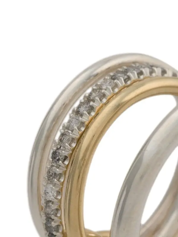SPINELLI KILCOLLIN 18kt Yellow Gold And Sterling Silver Nimbus Sg 4-linked Diamond Ring