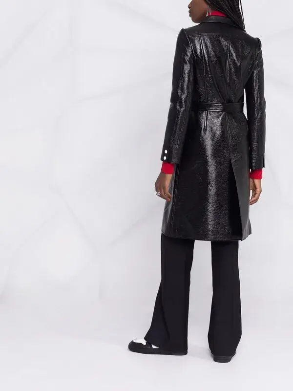 COURREGES Vinyl Trench Coat - Black