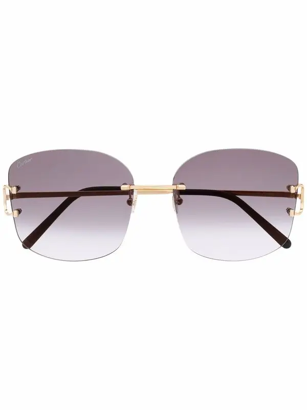 CARTIER C Décor Square-frame Sunglasses - Black