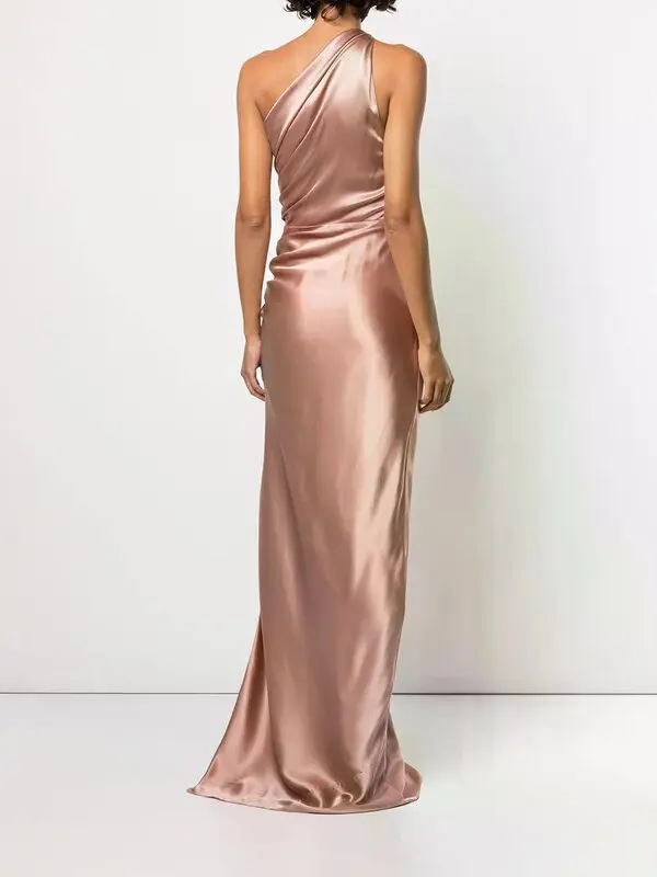 Michelle Mason One-shoulder Gown - Pink