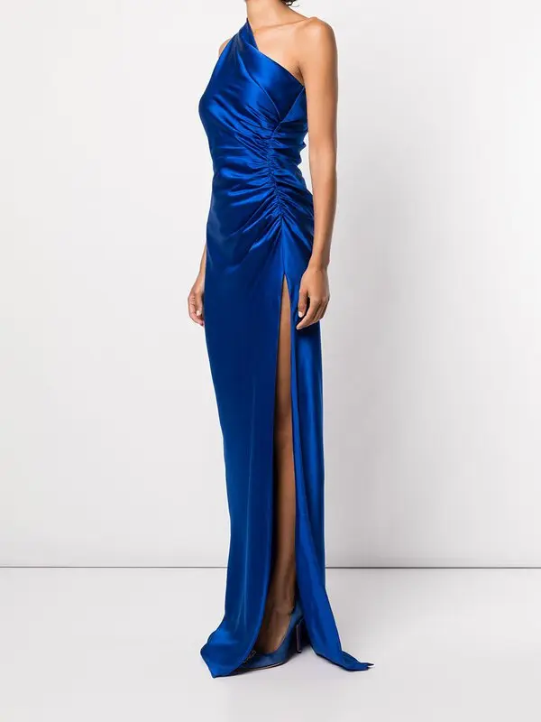 Michelle Mason One-shoulder Silk Gown - Blue