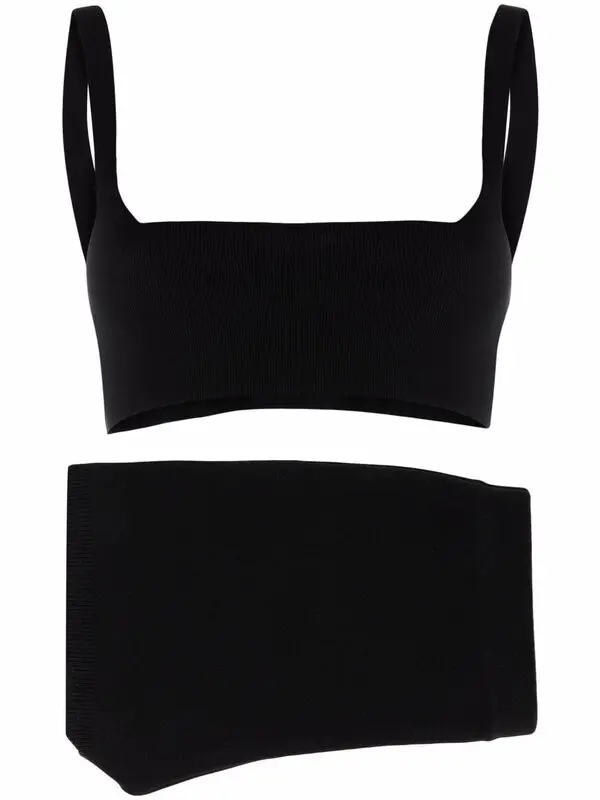 Red Valentino Knitted Crop Top And Shorts Set