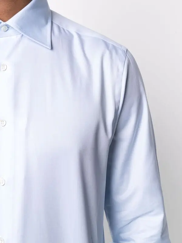 Canali Button-up Cotton Shirt - Blue