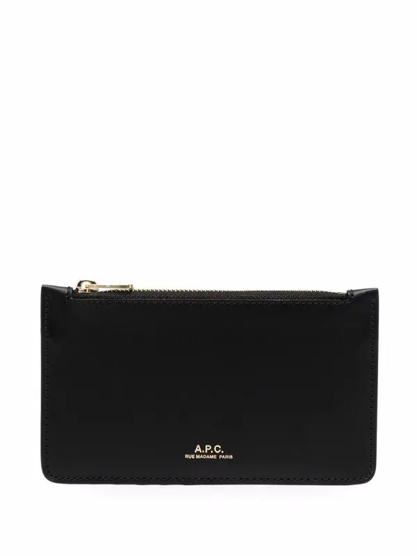 A.p.c. Logo Zipped Wallet - Black