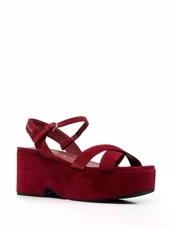 FERRAGAMO Strappy Platform Block-heel Sandals