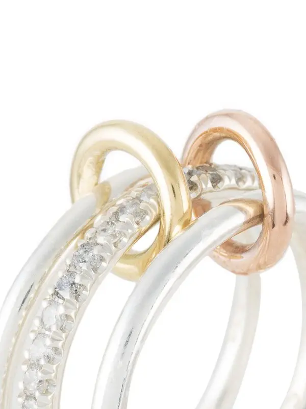 SPINELLI KILCOLLIN Sterling And Diamond Linked Ring