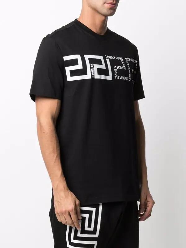 Versace Greca-Detailing T-Shirt In Black - 55% Off | Editorialist
