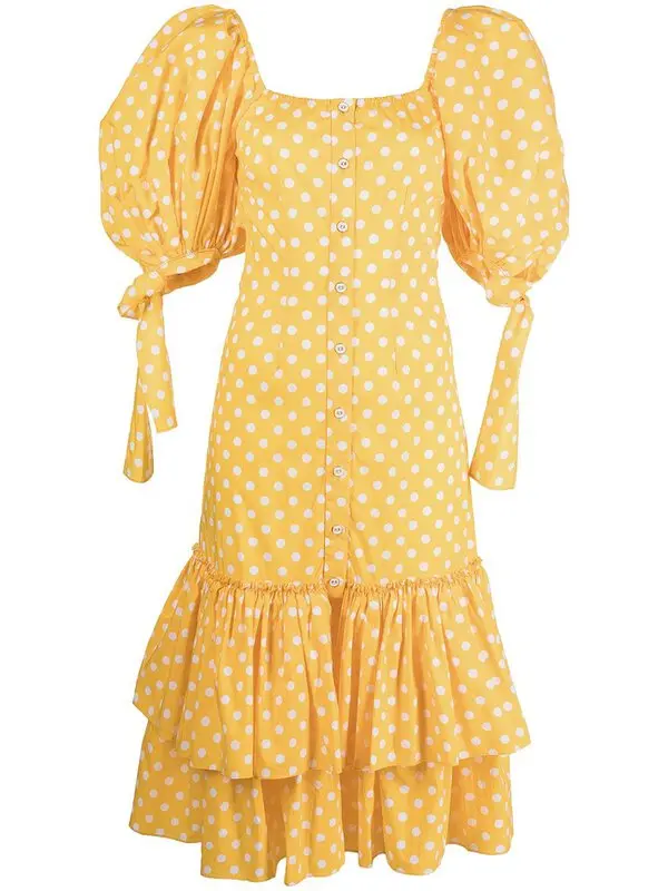 Caroline Constas Polka Dot-print Midi Dress