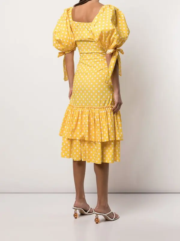 Caroline Constas Polka Dot-print Midi Dress