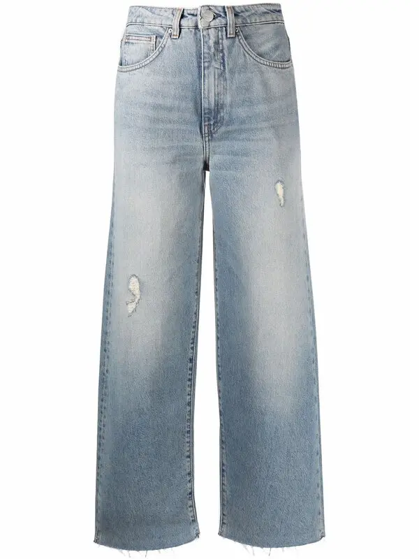 TOTEME Distressed Wide-leg Jeans