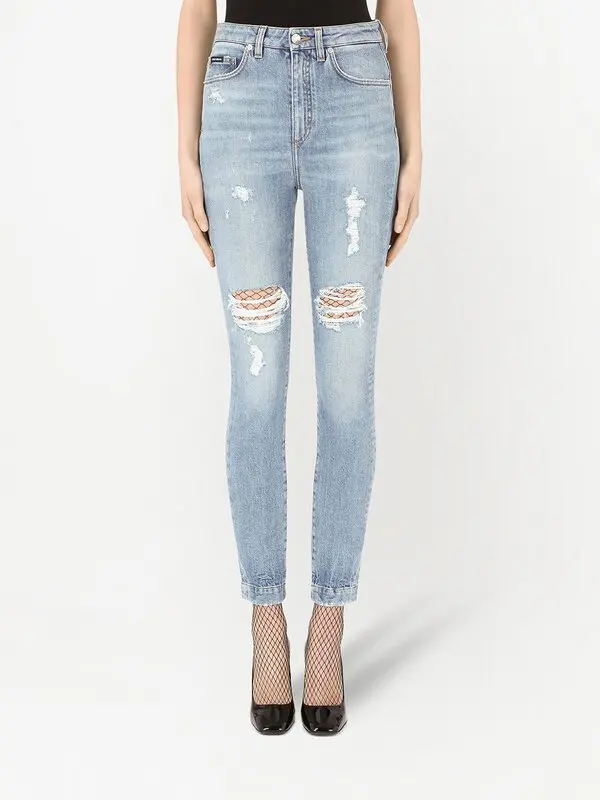 Dolce & Gabbana Audrey Distressed Skinny Jeans - Blue