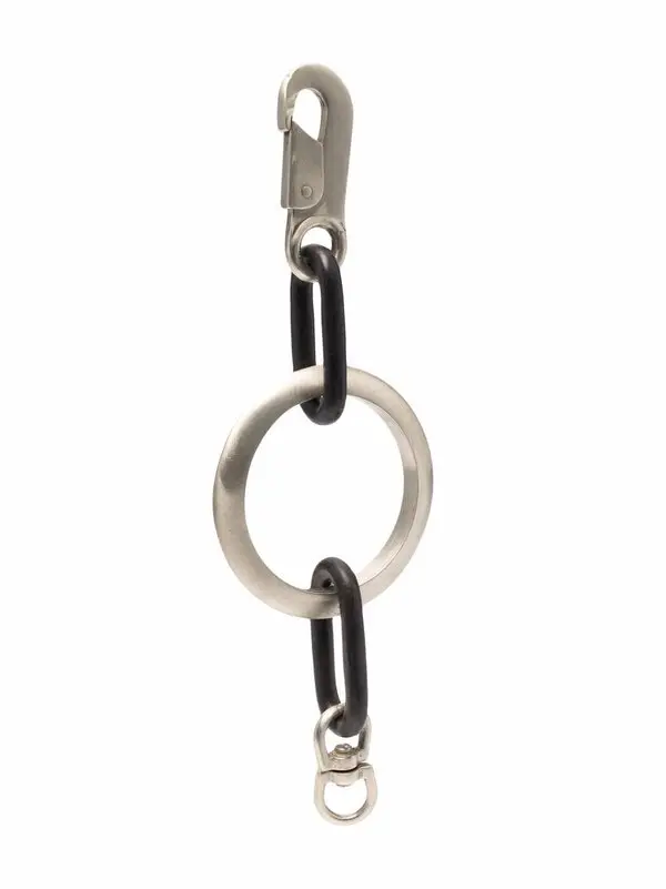 PARTS OF FOUR Geometric Chain Keyring - Silver