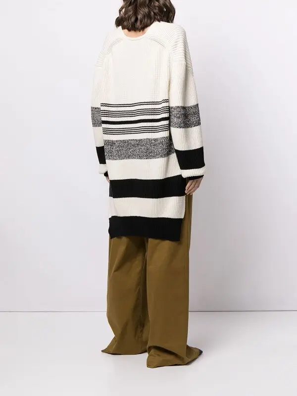 Proenza Schouler White Label Horizontal-stripe V-neck Jumper - White