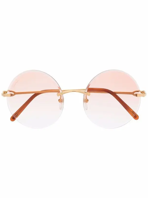 Cartier C Décor Round-frame Sunglasses - Gold