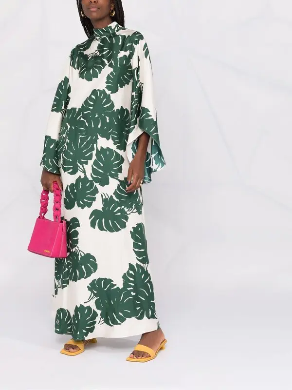 La DoubleJ Magnifico Foliage-print Silk Dress